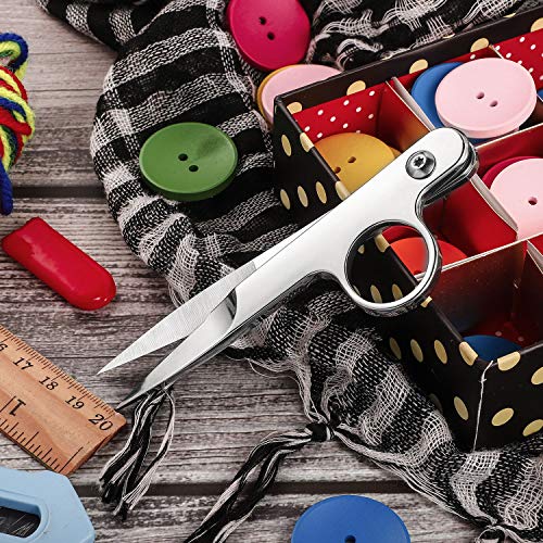 2 Pieces Sewing Scissors Thread Snippers Mini Trimming Nippers Small Embroidery Shears with Protective Rubber Sleeve for Various Materials Fishing Line DIY Sewing Tailoring Dressmaking Crafting