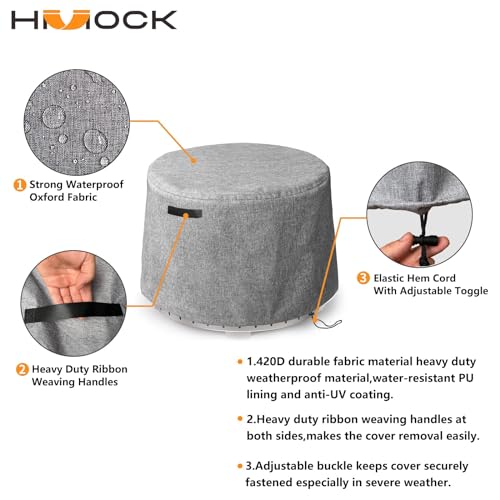Fire Pit Cover for East Oak Fire Pit Cover 21inch,600D Heavy Duty Waterproof Smokeless Firepit Outdoor Accessories Small Stainless Steel Firepit Covers Round for East Oak Pan Stove Fire Pit Cover
