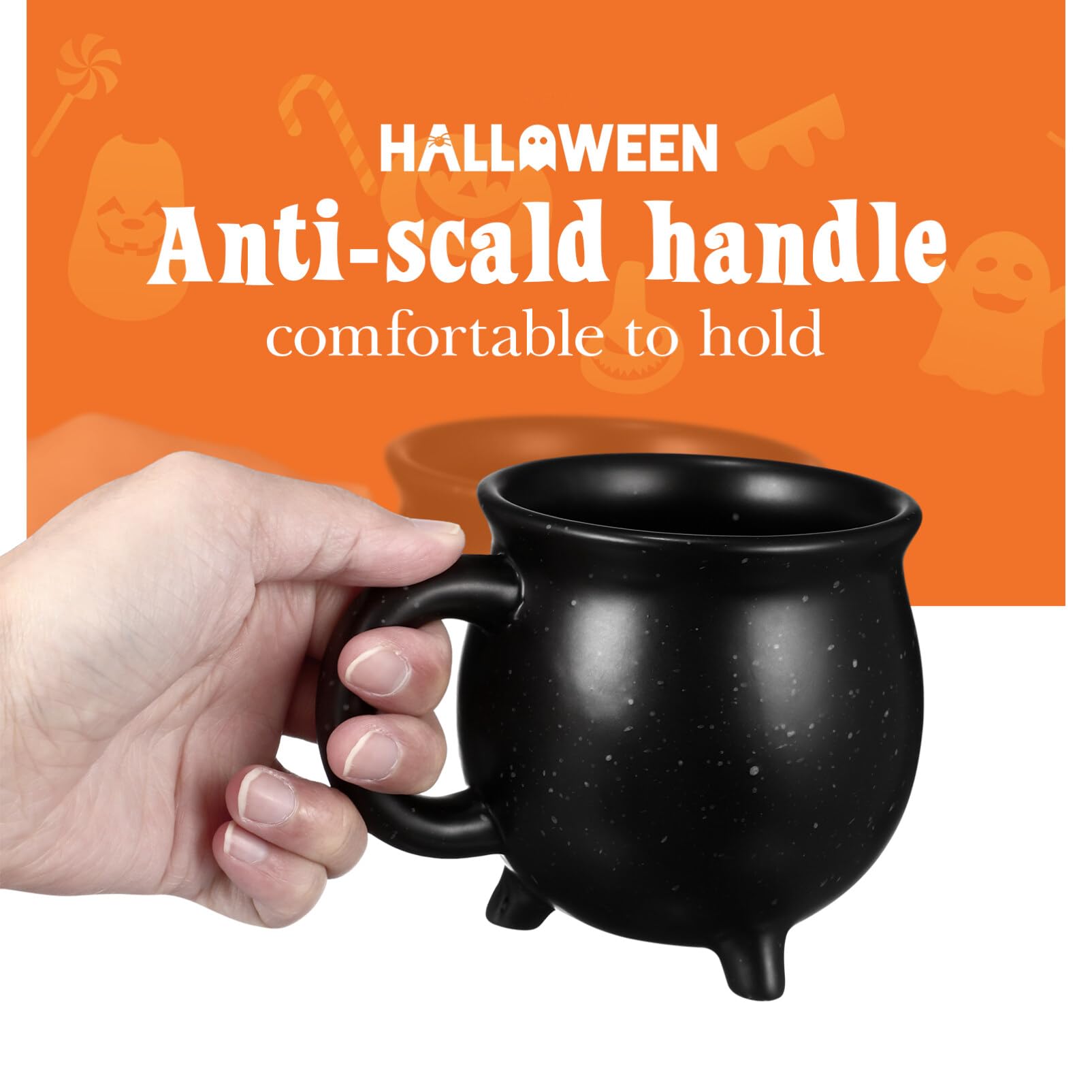 Healeved Halloween Cauldron Mug Halloween Coffee Mug Witches Brew Mug 450ml Ceramic Coffee Cup Witch Mug Cauldron Coffee Mug Milk Mug Novelty Halloween Mug