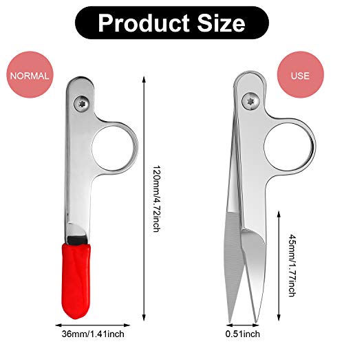 2 Pieces Sewing Scissors Thread Snippers Mini Trimming Nippers Small Embroidery Shears with Protective Rubber Sleeve for Various Materials Fishing Line DIY Sewing Tailoring Dressmaking Crafting