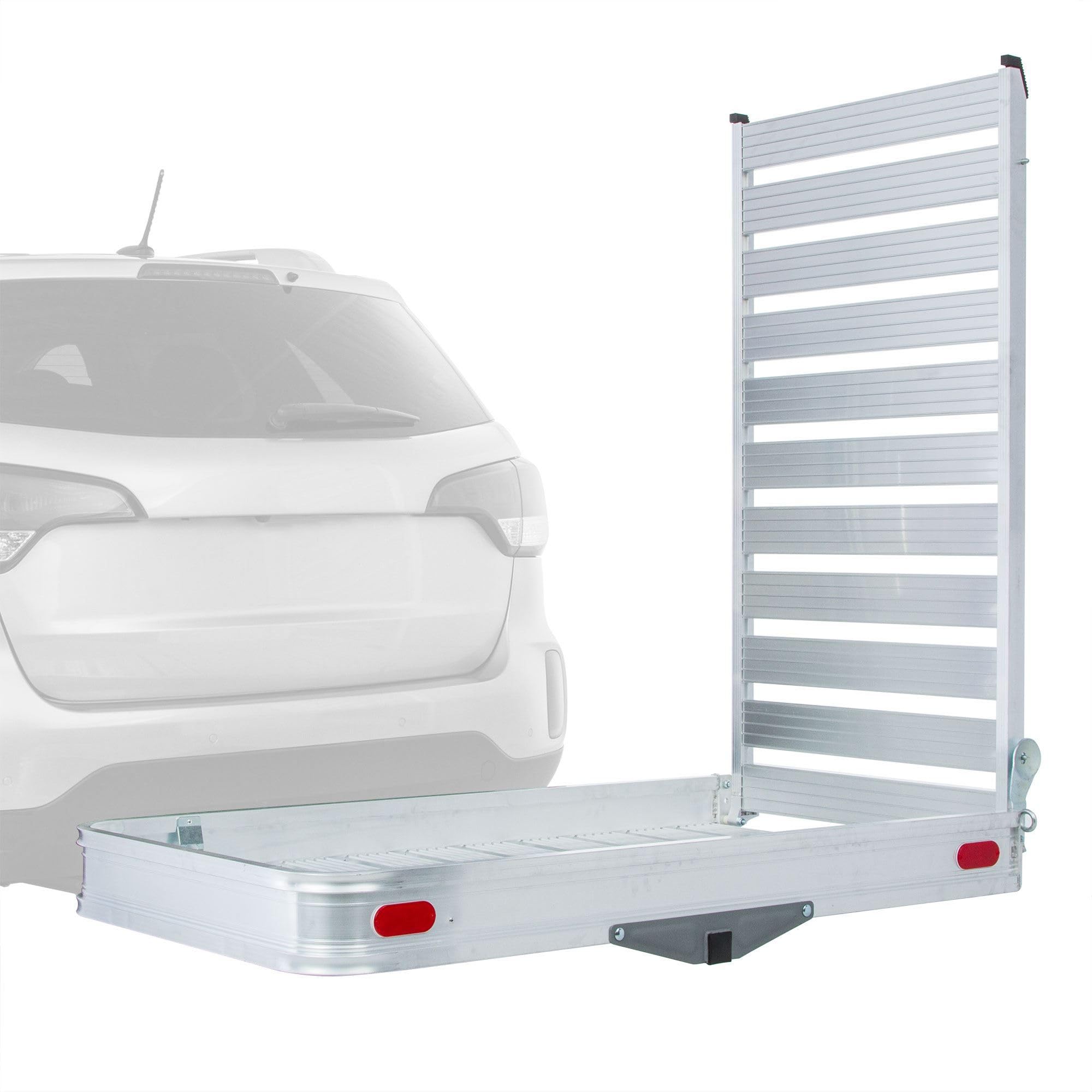 Discount Ramps Elevate Outdoor Premium Aluminum Hitch Cargo Carrier Class III or IV with 58" Long Loading Ramp - 500 lb Capacity