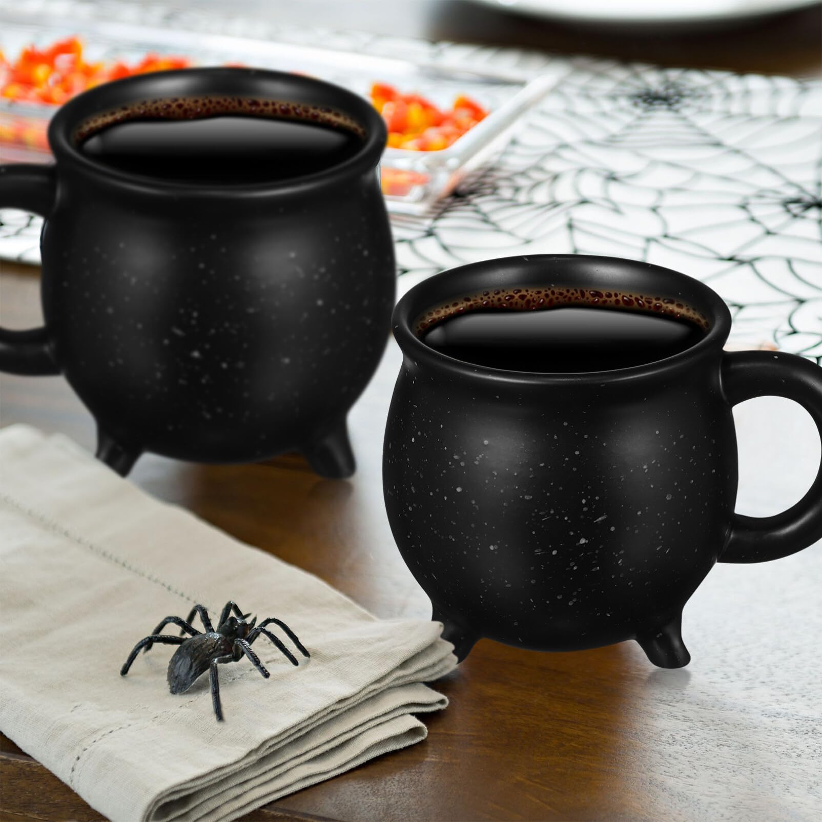 Healeved Halloween Cauldron Mug Halloween Coffee Mug Witches Brew Mug 450ml Ceramic Coffee Cup Witch Mug Cauldron Coffee Mug Milk Mug Novelty Halloween Mug