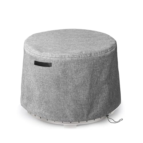 Fire Pit Cover for East Oak Fire Pit Cover 21inch,600D Heavy Duty Waterproof Smokeless Firepit Outdoor Accessories Small Stainless Steel Firepit Covers Round for East Oak Pan Stove Fire Pit Cover