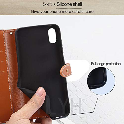 YLYT Shockproof - Black Flip Leather TPU Silicone Luxury Cover Stand Wallet Case for Oppo Reno2 6.5 inch Card Slots Pouch Skin