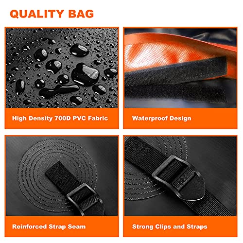 Morkot Hitch Mount Cargo Carrier Bag 100% Waterproof 20 Cubic Feet (59" L 24" W 24" H) Include 8 Reinforced Straps Zipper Lock Fits Car Truck SUV Vans with Basket Hitch Mount