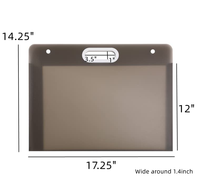 2 Pcs Plastic Art Portfolio,Arts Storage Case A3 Poster Storage Bag with Handle,Waterproof Fold Edge Folder for Artwork,Frosted Large Poster Storage Containers for Drawing Sketch Photography Poste-Black