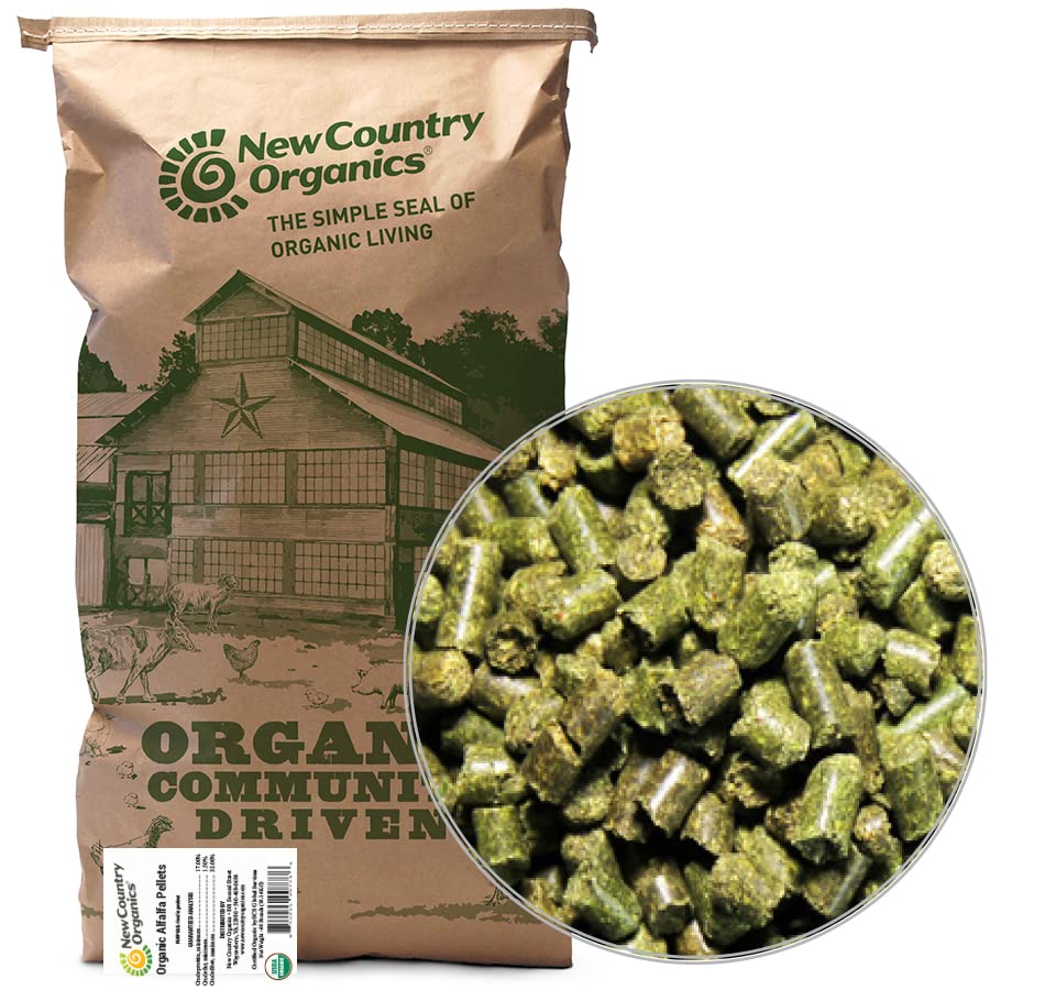 New Country Organics | Alfalfa Pellets for Livestock | Certified Organic and Non-GMO | 50 lbs