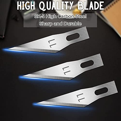 Jetmore 160 Pack Hobby Blades, #11 Hobby Knife Replacement Blades, Precision Replacement Craft Exacto Knife Blades Hobby Knife Blades Refills for Art, Craft, Scrapbooking, Cutting, Carving