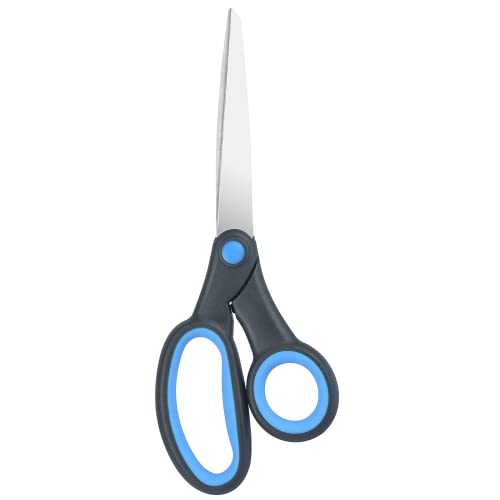Left Handed Scissors, 8 Inch, Lefty Stainless Steel Sharp Blade Soft Comfort-Grip Handles Blunt Scissors for Adults School Student Kids(1 Pack)