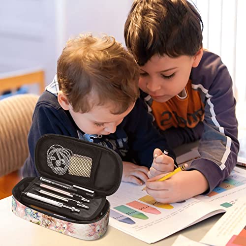 Ee-Vee Pencil Case Big Capacity Pen Bag Stationery Bags Portable Storage Bag Makeup Case for School Office Home, Black