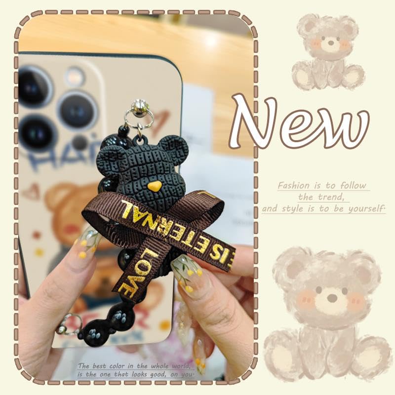 Lulumi-Phone Case for Oppo Reno2, Anti-Knock Protective case Waterproof Phone case Silicone Dirt-Resistant Skin-Friendly Feel Cartoon Black Pearl Pendant Simplicity Cute Soft case