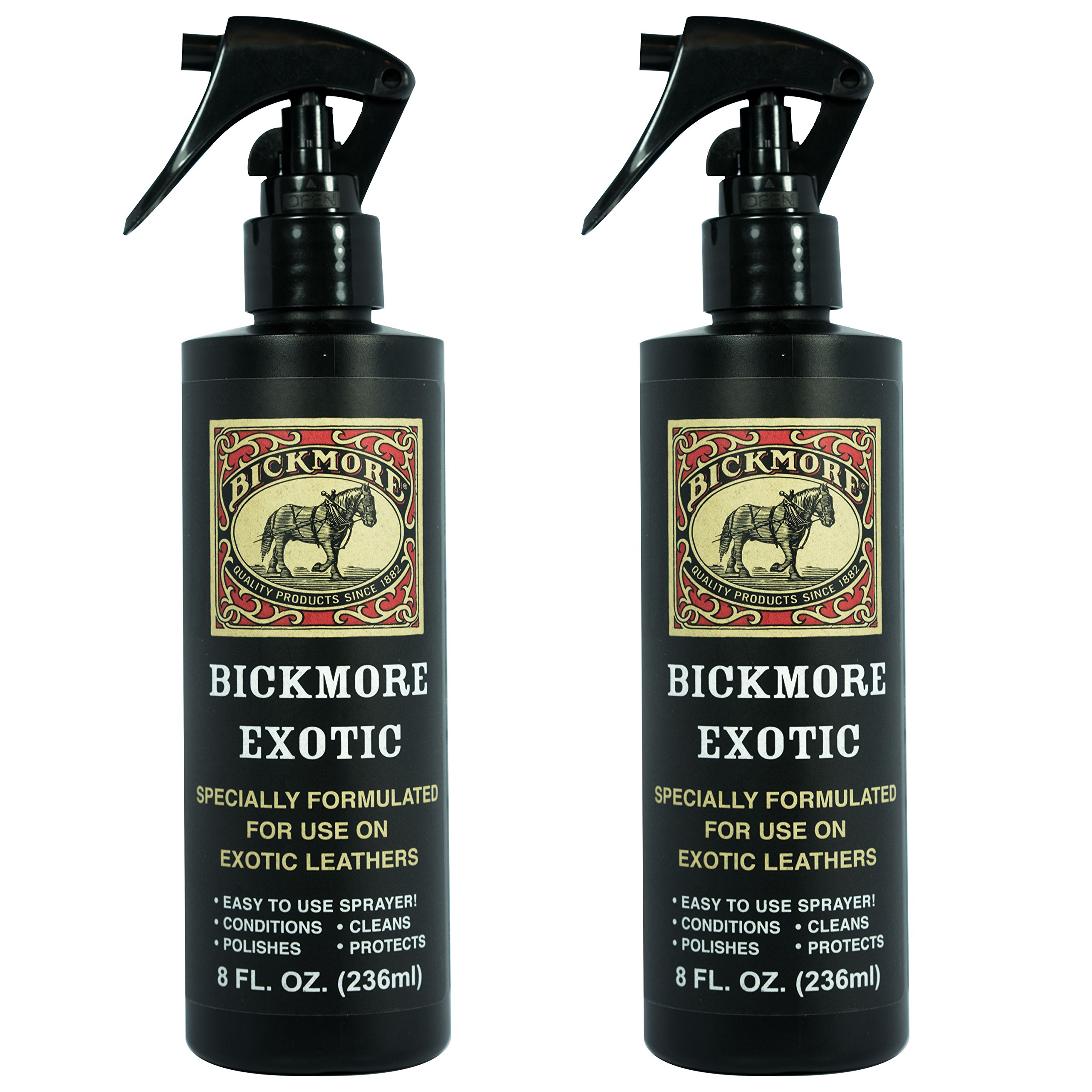 Bickmore Exotic 8oz (2-Pack) - Specially Formulated Leather Spray Used to Clean Condition Polish and Protect Exotic Leathers & Reptile Skins