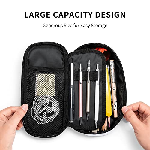 Ee-Vee Pencil Case Big Capacity Pen Bag Stationery Bags Portable Storage Bag Makeup Case for School Office Home, Black