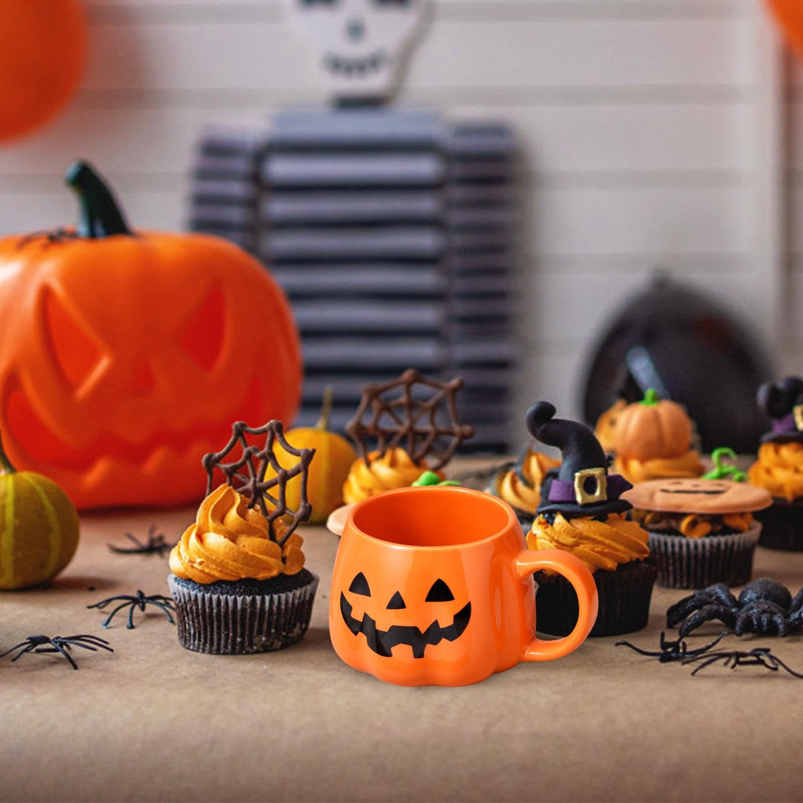 SPEESY Halloween Coffee Mug Pumpkin Coffee Cups Cute Fall Pumpkin Coffee Mug Halloween Coffee Cups Gifts for Women Men