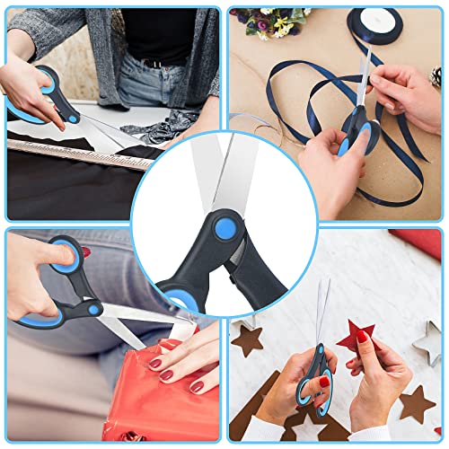 Left Handed Scissors, 8 Inch, Lefty Stainless Steel Sharp Blade Soft Comfort-Grip Handles Blunt Scissors for Adults School Student Kids(1 Pack)