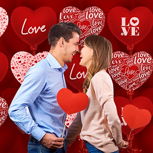 Yoiemivy 6 x 13 Ft Wedding Decorations Red Heart Garage Door Banner Large Anniversary Party Decor Banner for Photo Studio Props Bridal Shower Engagement Engaged Ceremony Decorations