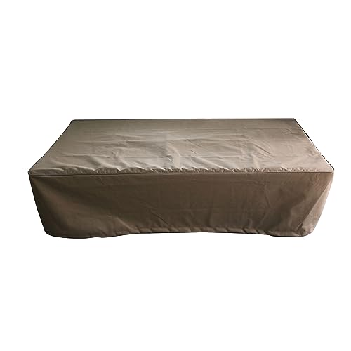 Hampton Concrete Fire Pit 56" x 32" Outdoor Patio Firepit Includes Lava Rocks Modern Fire Pits & Outdoor Fireplaces for Garden, Deck, Indoor & Outdoor Heating