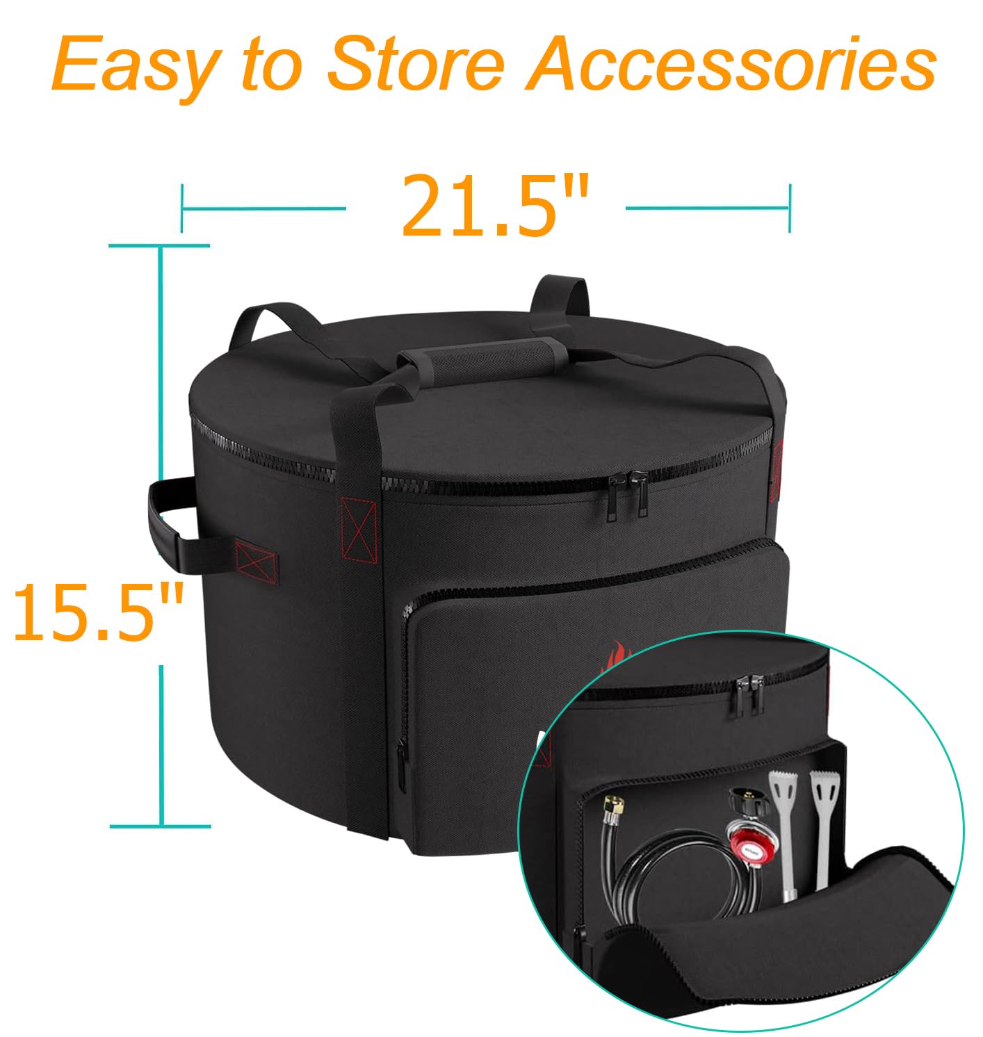 Carry Bag Fits for EAST OAK Fire Pit Smokeless 21'' Firepits, Carrying Bag for Portable Outdoor Bonfire Fire Pit Water-Resistant 21 Inch, Fit for 21'' Fireplaces for Outside