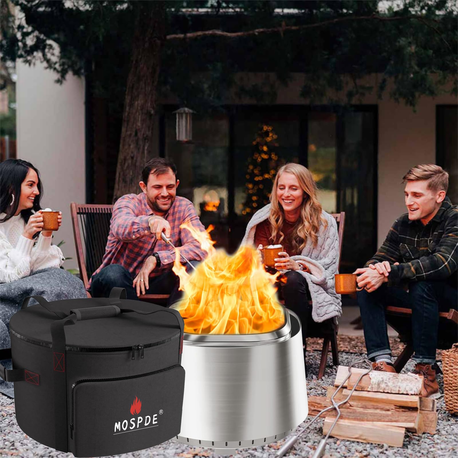 Carry Bag Fits for EAST OAK Fire Pit Smokeless 21'' Firepits, Carrying Bag for Portable Outdoor Bonfire Fire Pit Water-Resistant 21 Inch, Fit for 21'' Fireplaces for Outside