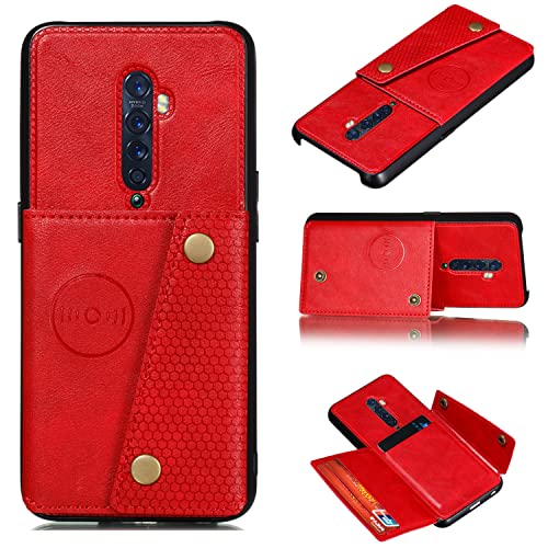 Protective Flip Cases Wallet Case Compatible with Oppo Reno 2, Leather Case with Card Holder, Double Magnetic Clasp and Durable Shockproof Cover Compatible with Oppo Reno2,Magnetic Phone Case Compatib