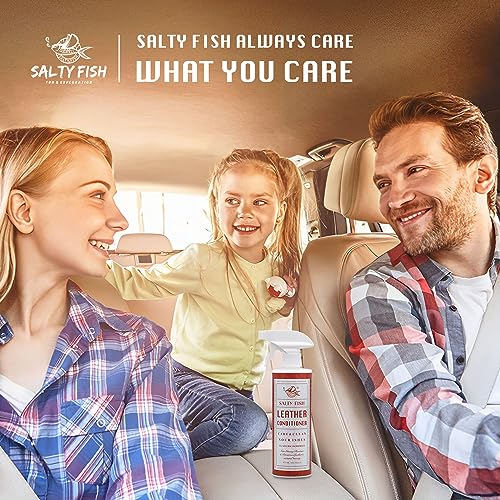 SALTY FISH Leather Conditioner Cleaner for Couch Furniture, All-Natural Leather Care Kit for Leather Couch,Car Seat,Apparel,Boot,Shoe,Accessories (16 Fl Oz)