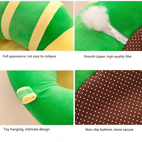 Baby Support Seat Sofa Plush Soft Animal Shaped Baby Learning to Sit Chair Keep Sitting Posture Comfortable Infant Sitting Chair for 4 Months up Baby (Blue)