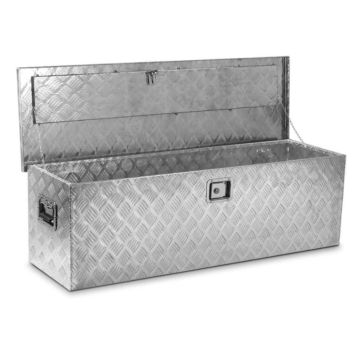 Stark 48" Aluminum Truck Box Underbody Flatbox Pickup Tool Box RV ATV Trailer Tool Storage Lock with Keys