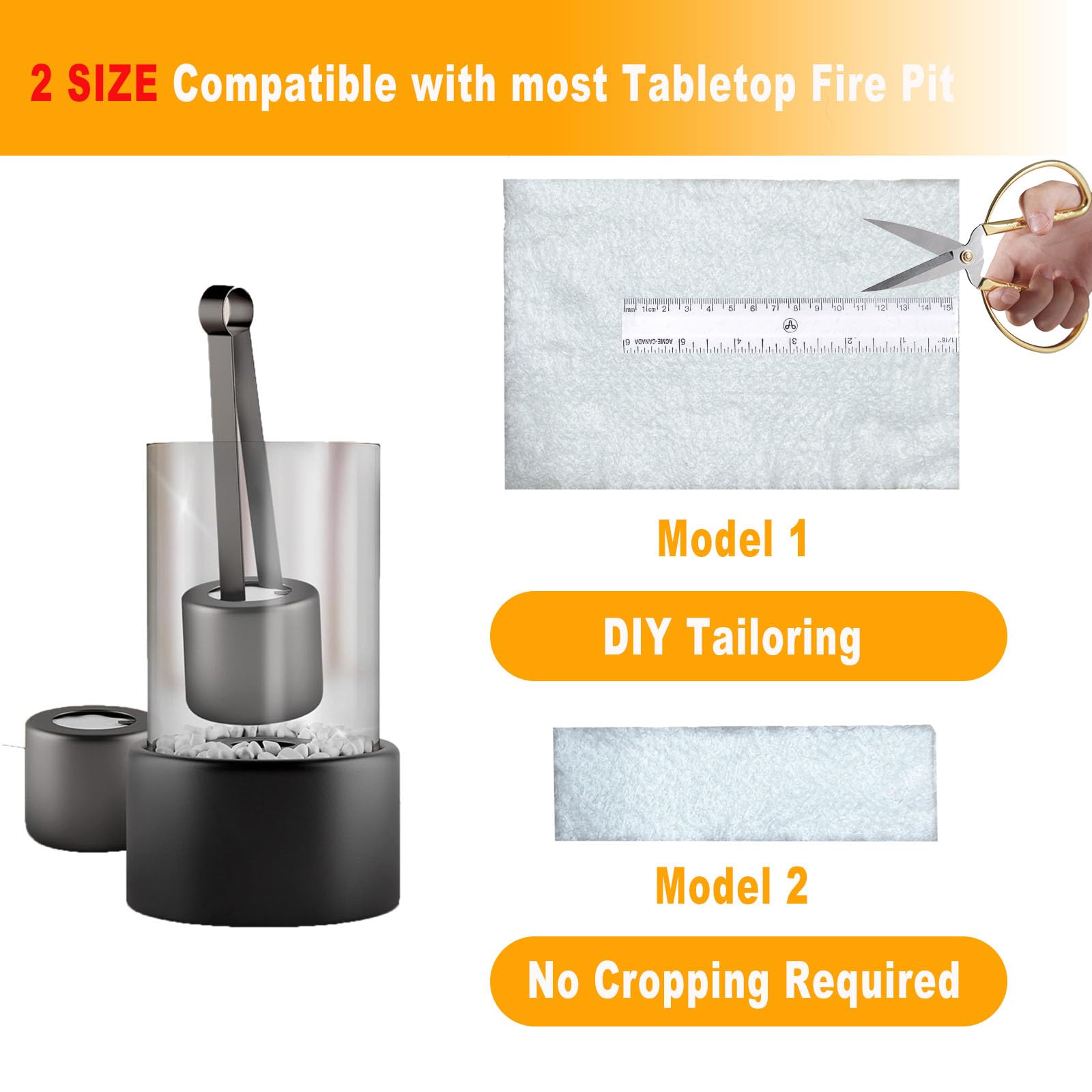 Tabletop Fire Pit Ceramic Wool Wick for ROZATO, EDELFELD, Roundfire, Colsen, Flammtal Tabletop Firepit to Extend Burning Time, Sponge Cotton Core for Ethanol Tabletop Fires 10 PCS