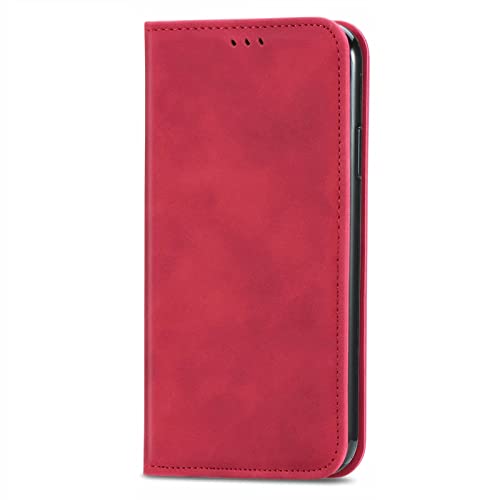 YukeTop Case for Oppo Reno2 Z, PU Leather Flip Folio Wallet Cover, with Card Slots, Case Cover for Oppo Reno2 Z.(Red)