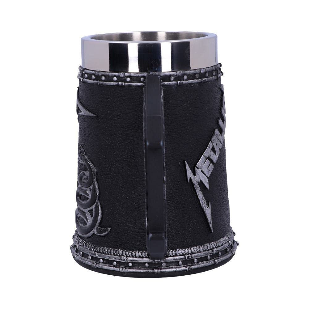 Nemesis Now Stainless Steel B5220R0 Officially Licensed Metallica Black Album Tankard, 14.5cm,5.3 tons