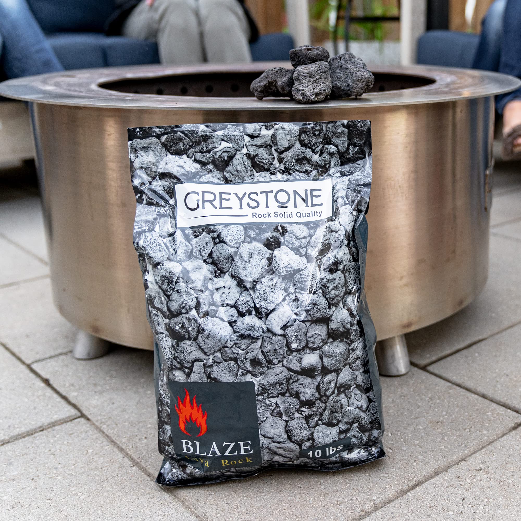 Lava Rocks for Fire Pit - 10 Pound Bag, Gas Fire Pit, Outdoor Fireplace, Fire Bowl, Mini Fire Pit - Fire Pit Rocks, Lava Rock for Mini Firepit, Gas Fireplace Rocks, Fire Table Rocks - Blaze (Black)