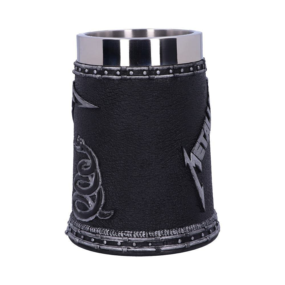 Nemesis Now Stainless Steel B5220R0 Officially Licensed Metallica Black Album Tankard, 14.5cm,5.3 tons