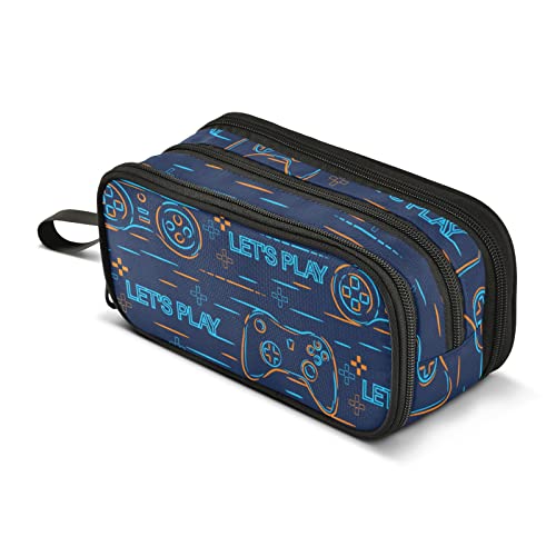 J JOYSAY Let's Play Game Pencil Case Large Big Capacity Pencil Bag for Girls Boys Zipper Stationery Bag Stationery Pouch Zipper for Teens Adults Student