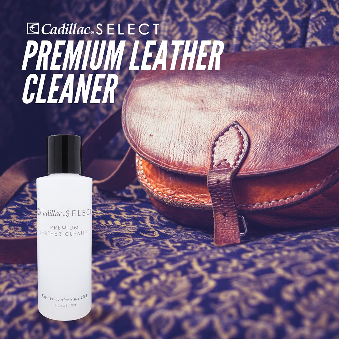 Cadillac Select Premium Leather Cleaner 4 oz - Great for Shoes, Handbags, Jackets, Gloves, Furniture & More