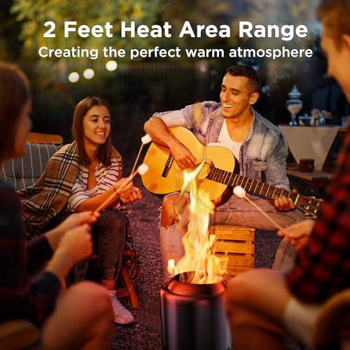 OGERY Tabletop Fire Pit with Stand 7.9 x 6.1 in, Low Smoke Stove Outdoor Table Top Firepit for Urban & Suburbs, Fueled by Pellets or Wood, Portable Mini Fire Pit with Travel Bag, Stainless Steel