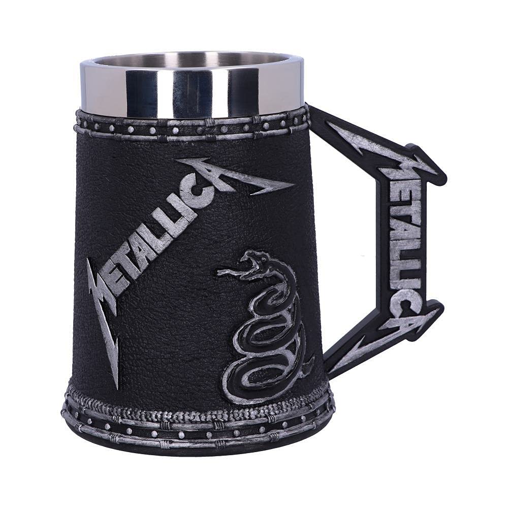 Nemesis Now Stainless Steel B5220R0 Officially Licensed Metallica Black Album Tankard, 14.5cm,5.3 tons
