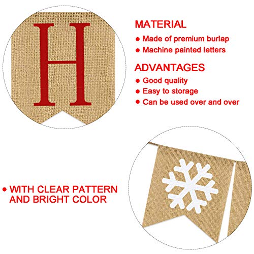 Happy Holidays Banner Burlap | Christmas Banner BurlapĀ | Christmas Decorations| Holiday Decorations| Perfect for Home Yard Indoor Outdoor Mantel Fireplace Hanging Decor