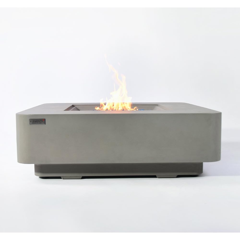 Lucerne Concrete Fire Pit 42".1 x 42 Outdoor Patio Firepit Includes Fire Glass Modern Fire Pits & Outdoor Fireplaces for Garden, Deck, Indoor & Outdoor Heating