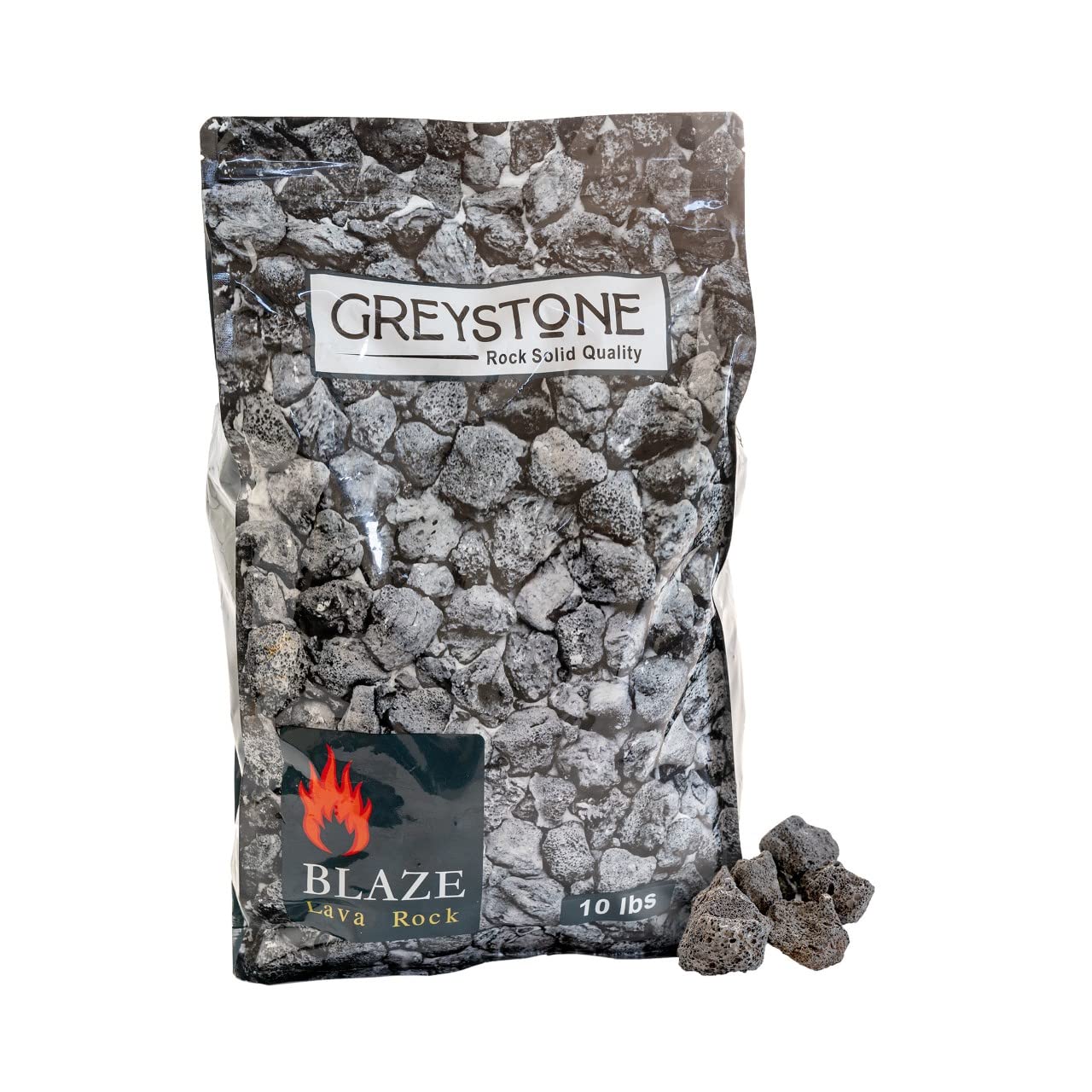Lava Rocks for Fire Pit - 10 Pound Bag, Gas Fire Pit, Outdoor Fireplace, Fire Bowl, Mini Fire Pit - Fire Pit Rocks, Lava Rock for Mini Firepit, Gas Fireplace Rocks, Fire Table Rocks - Blaze (Black)