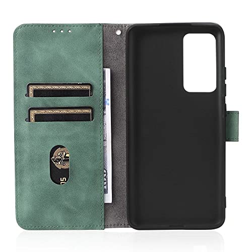 YukeTop Case for Oppo Reno2 Z, PU Leather Flip Folio Wallet Cover, with Card Slots, Case Cover for Oppo Reno2 Z.(Green)