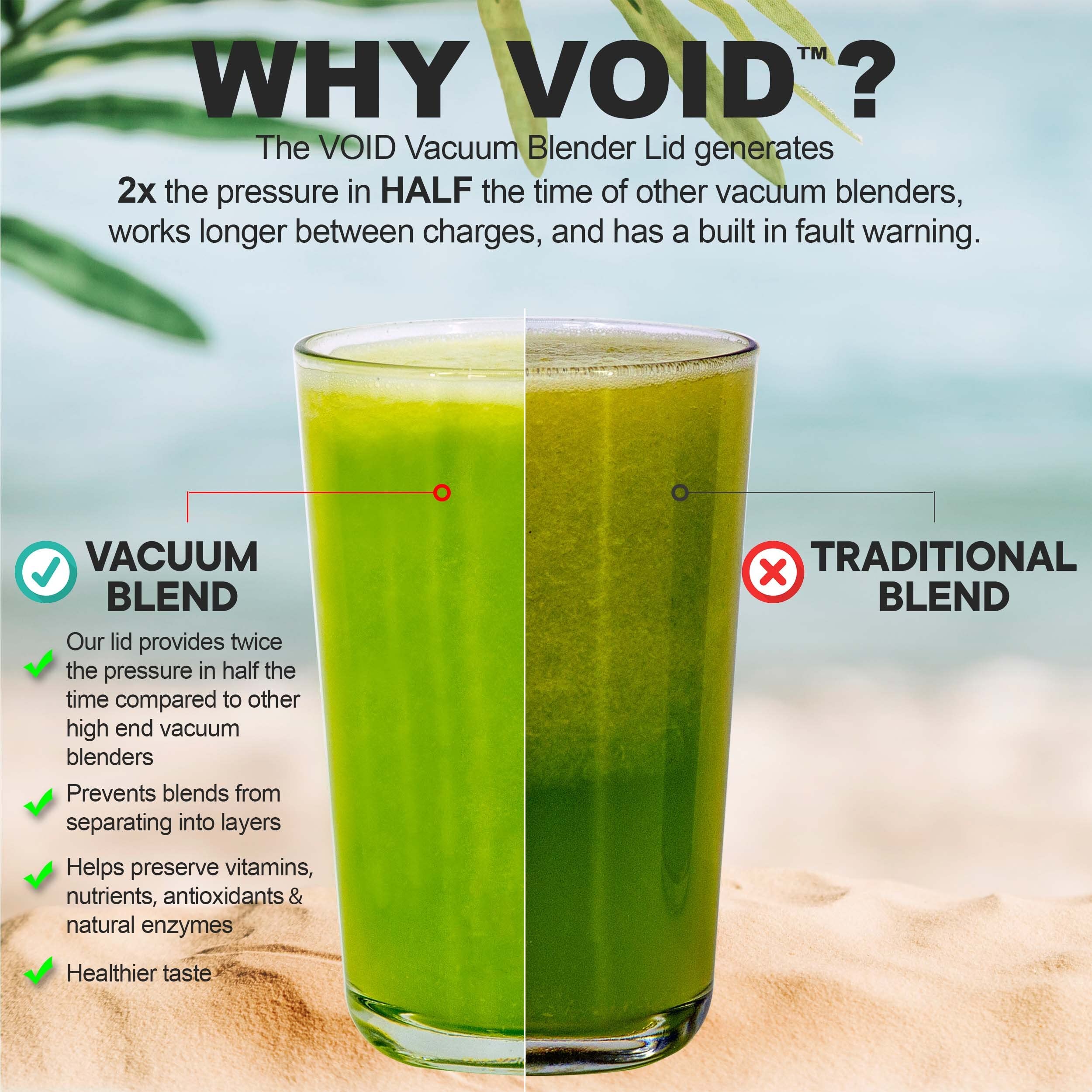 VOID Vacuum Blending Lid System for Blendtec Blenders