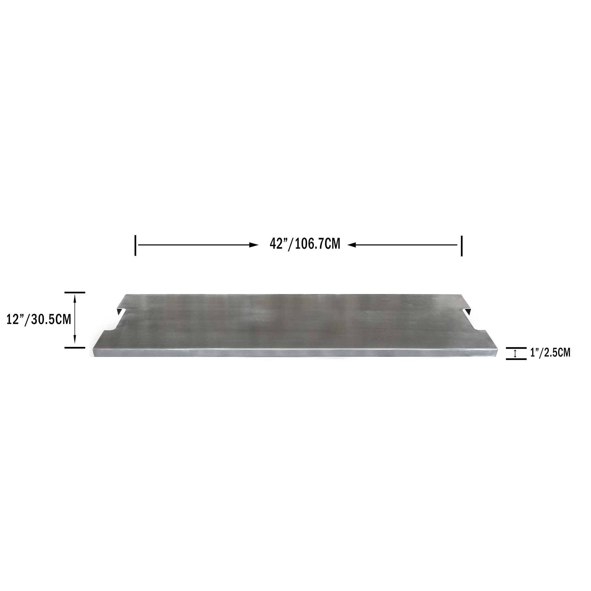 Elementi Granville 60 Inch Rectangular Concrete Natural Gas Fire Pit Table + 42 Inch Stainless Steel Fire Pit Cover + Tempered Glass Wind Screen Guard