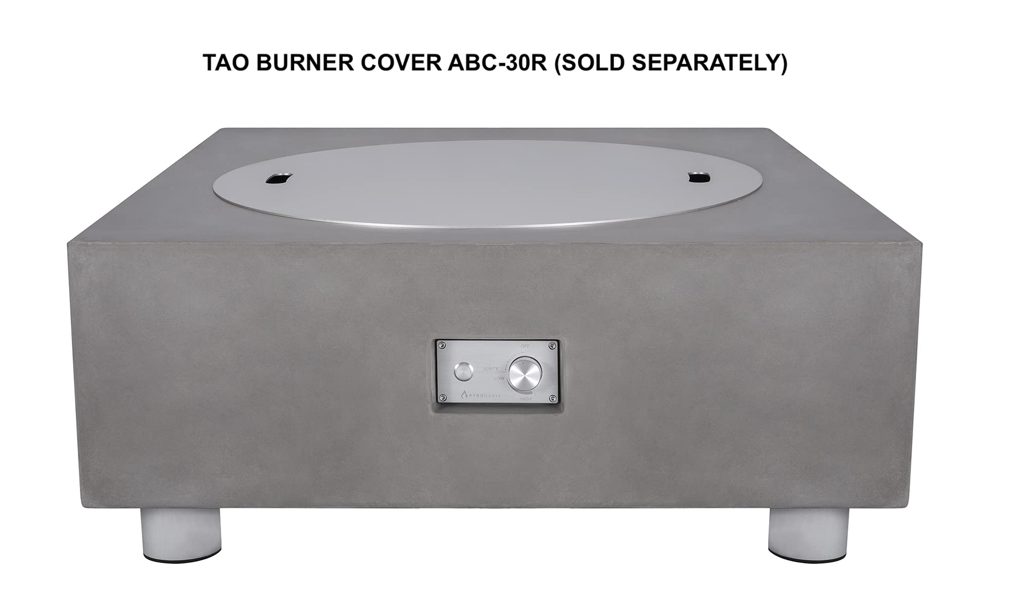 PyroMania Tao Outdoor Concrete Fire Table, 41 x 41 Inches - Natural Gas Model in Slate Gray Color