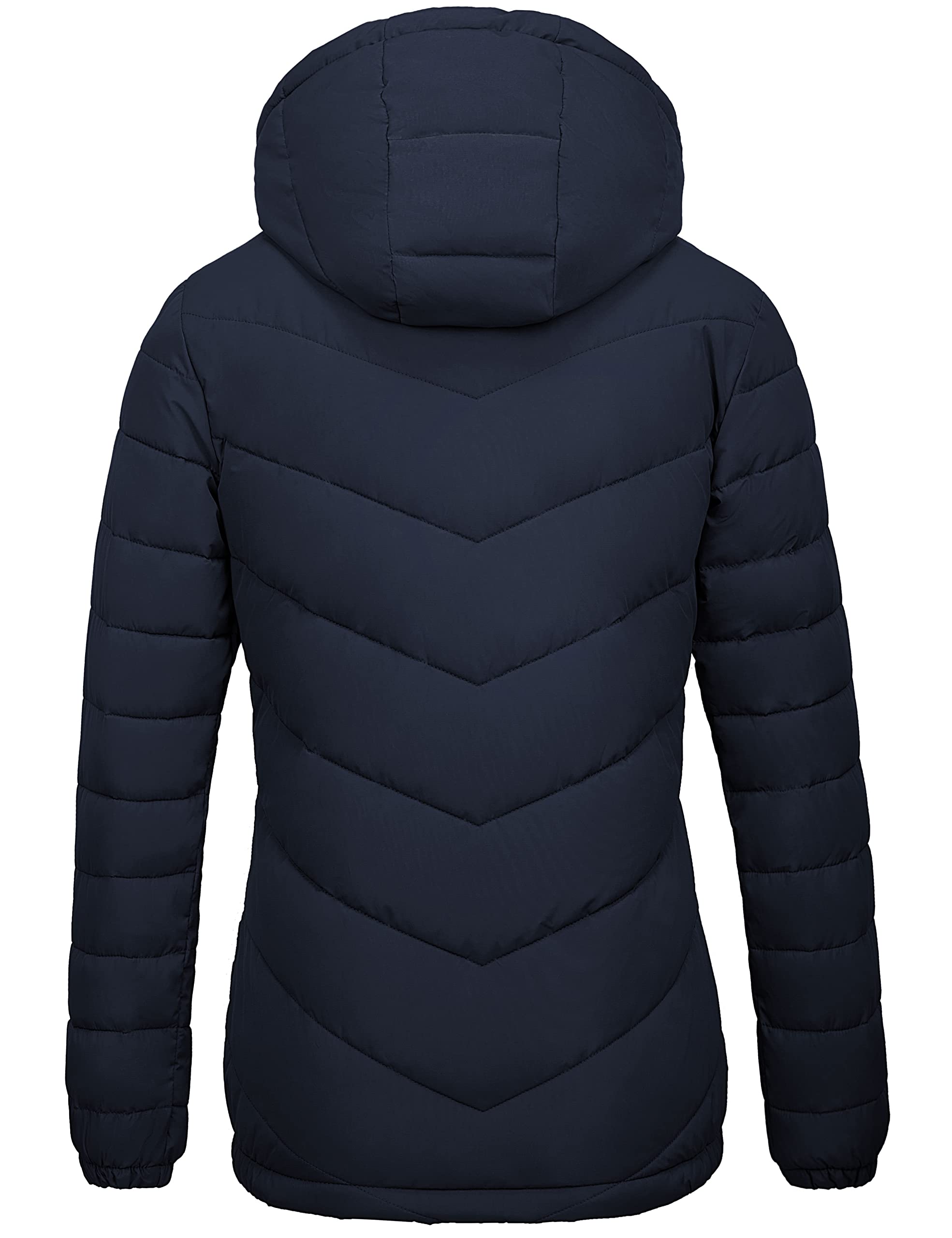 wantdo Women's Warmer Puffer Jacket Hooded Bubble Coats Casual Wear Navy Large