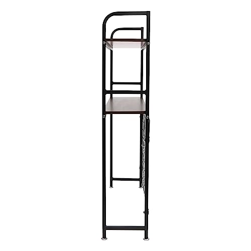 MhdunueSK Computer Desktop Bookcase,2 Tier Dorm Desk Hutch,Multipurpose Adjustable Dorm Desk Bookshelf for Home Dorm Office Supplies 29.5 * 7.9 * 38.6Inch (Black)