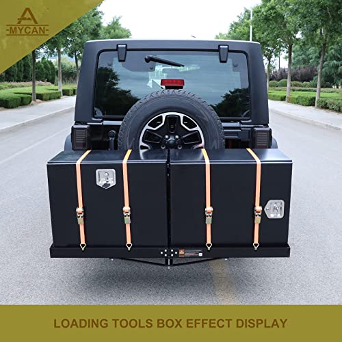MYCAN Hitch Mount Cargo Carrier, Trailer Hitch Cargo Carrier 60 x 20 Inch, Tray Hitch Carrier Weight Capacity 500 LBS, Fits 2" Receiver Vehicles, Luggage Hitch Rack is Compatible With Some Accessories