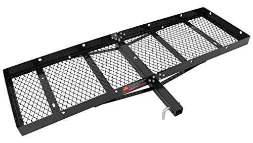 MYCAN Hitch Mount Cargo Carrier, Trailer Hitch Cargo Carrier 60 x 20 Inch, Tray Hitch Carrier Weight Capacity 500 LBS, Fits 2" Receiver Vehicles, Luggage Hitch Rack is Compatible With Some Accessories