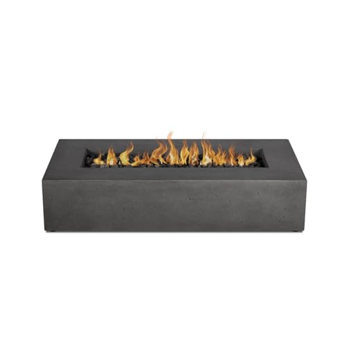 BBQGuys Signature La Valle 56-Inch Rectangle Propane Fire Table - Carbon - 1590LP-CBN