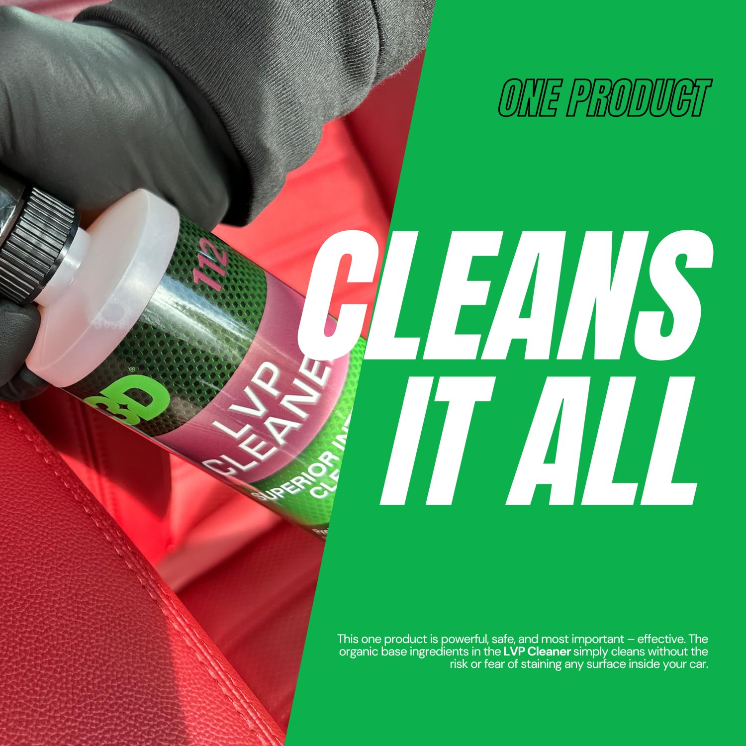 3D LVP Interior Cleaner - Removes Dirt, Grime, Grease, Oil & Stains from Leather, Vinyl & Plastic - Great for Seats, Steering Wheels, Door Panels, Dashboards - Car, Office, Home Use - 1 Gallon