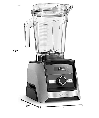 Vitamix Con A3300 Ascent Series Smart Blender, Professional-Grade, 64 oz. Low Profile Container, Brushed Stainless Finish